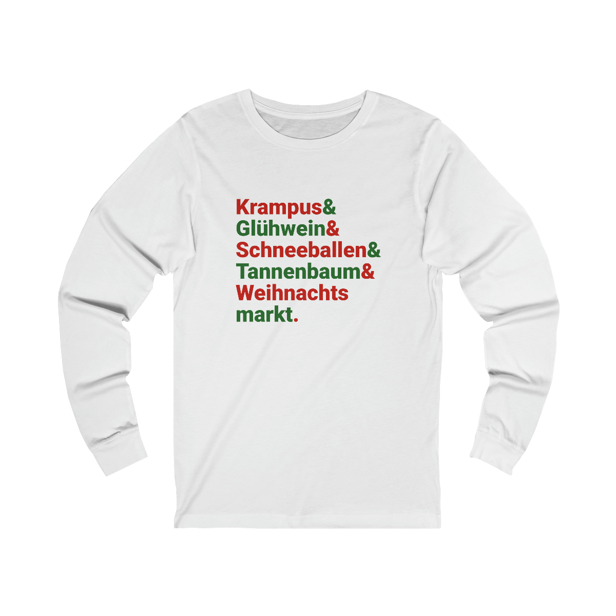 Unisex Long Sleeve German Christmas Tee in 2 Festive Colors